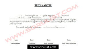 Tutanak Örneği » Soru List